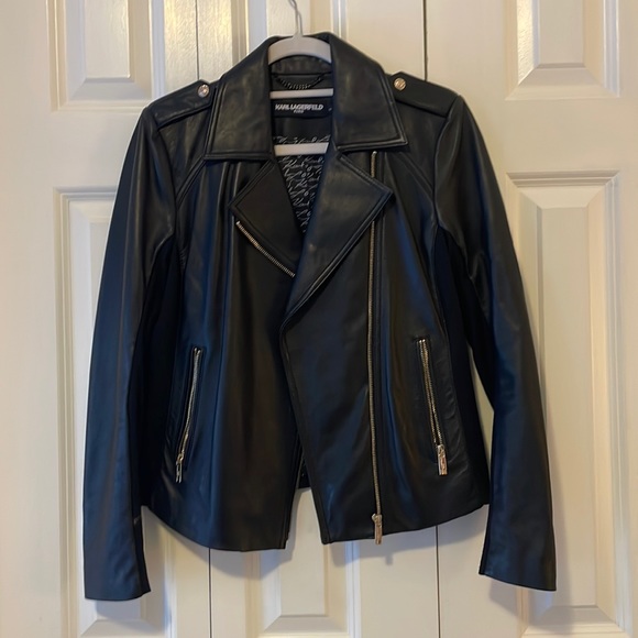 Karl Lagerfeld | Jackets & Coats | Karl Lagerfeld Genuine Leather ...